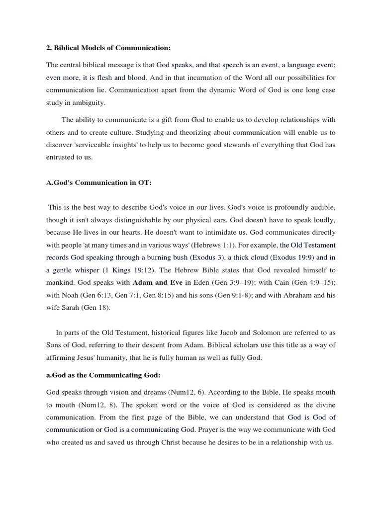 Biblical Models of Communication | Download Free PDF | Revelation ...