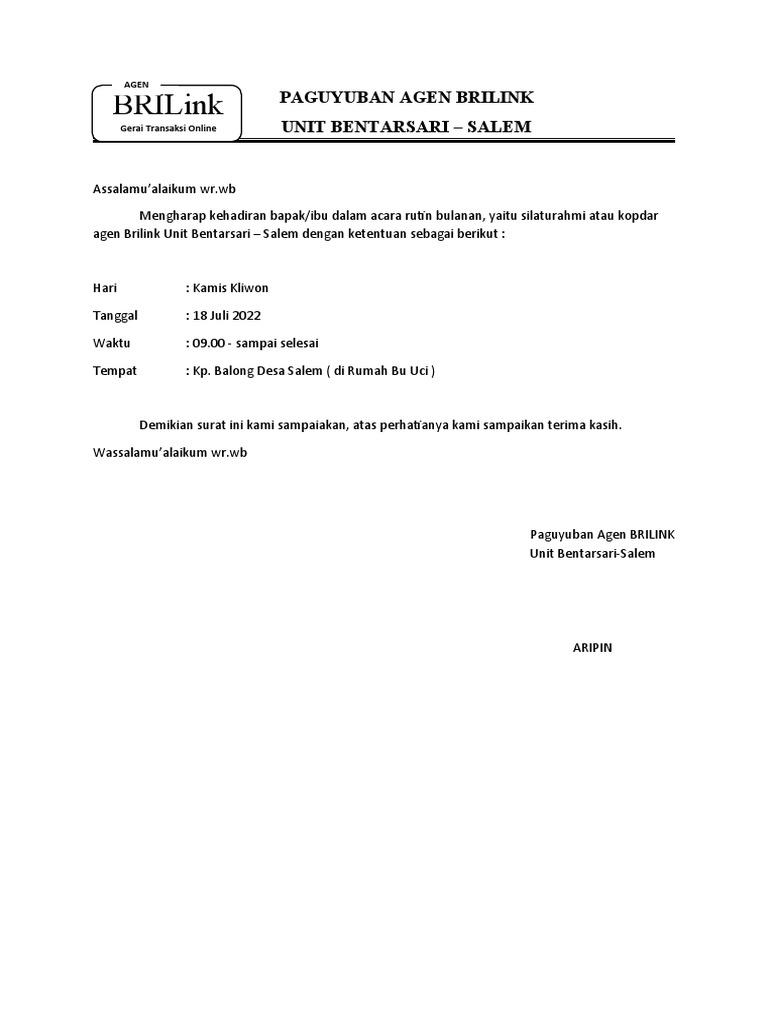 PAGUYUBAN AGEN BRILINK.docx | PDF