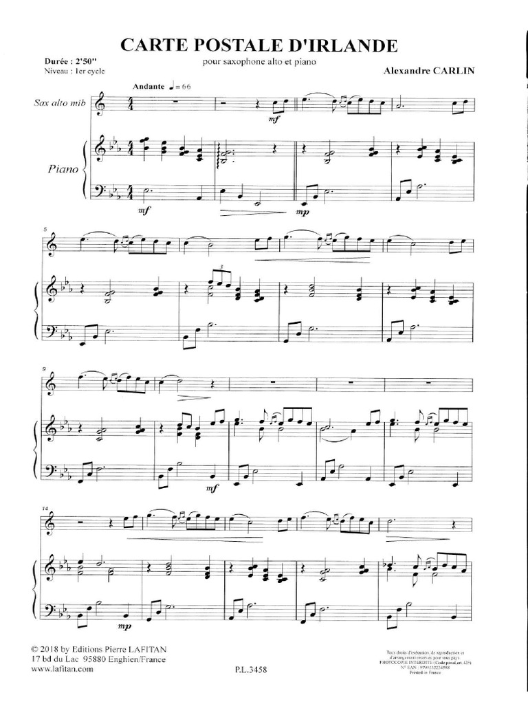 Carte Postale D'irlande - Piano PDF | PDF