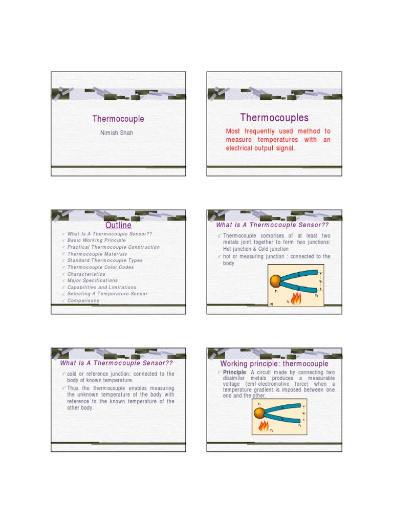Thermocouple PPT 4 Class PDF | PDF | Thermocouple | Applied And ...