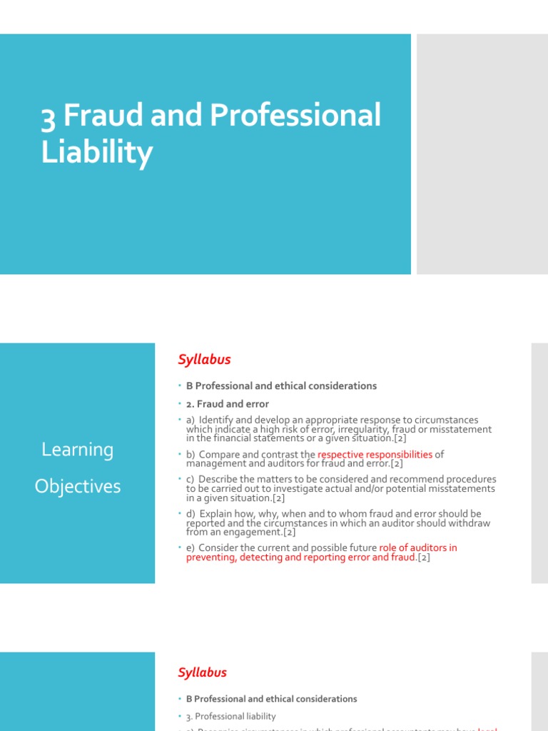 3 Fraud and Professional Liability | Download Free PDF | Financial ...