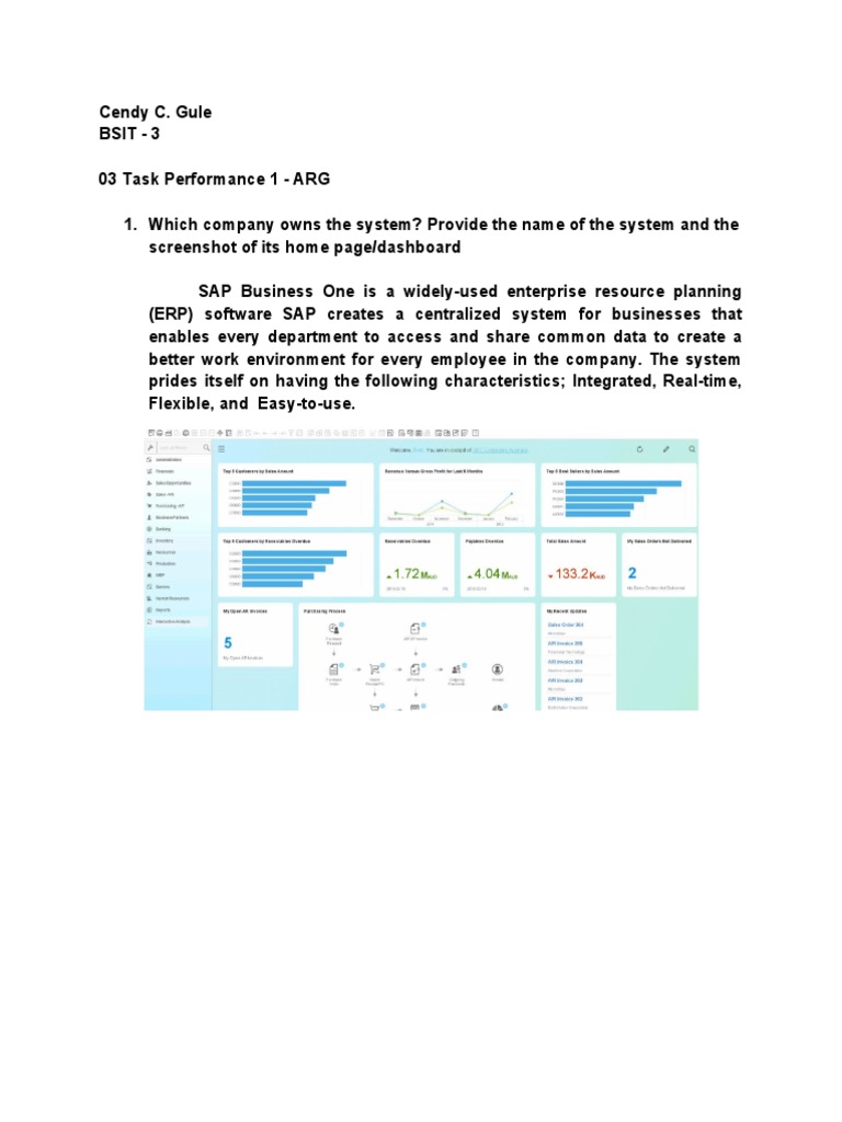03 Task Performance 1 - ARG GULE | PDF | Enterprise Resource Planning | Business