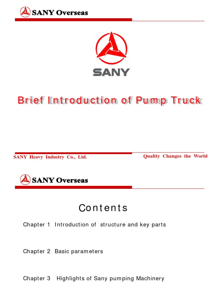 Brief Introduction of Pump Truck | PDF | Pump | Mechanical Engineering