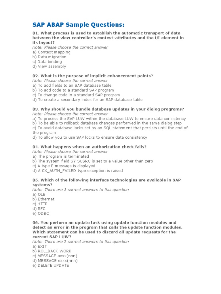 ABAP1 | Download Free PDF | Class (Computer Programming) | Databases