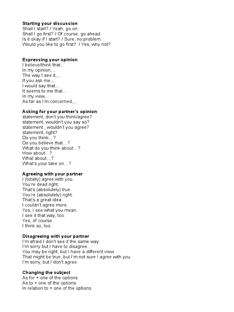 Useful Language FCE Speaking Part 3 | PDF