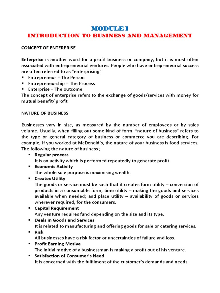 Introduction to Business Concepts | PDF | Business | Entrepreneurship