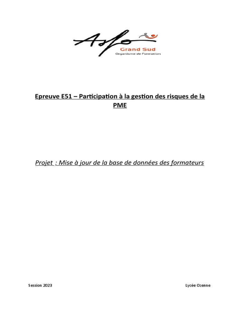 Epreuve E51 | PDF | Évolution de carrière