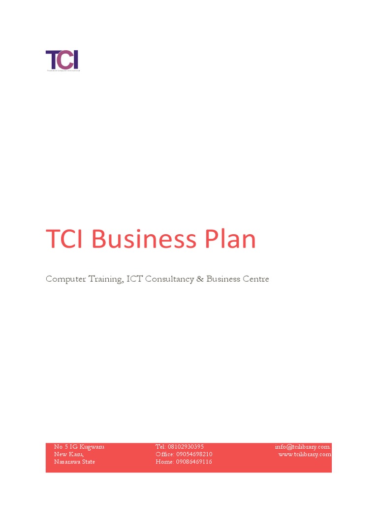 TCI Business Plan for Computer Training and ICT Services | PDF | Banks ...