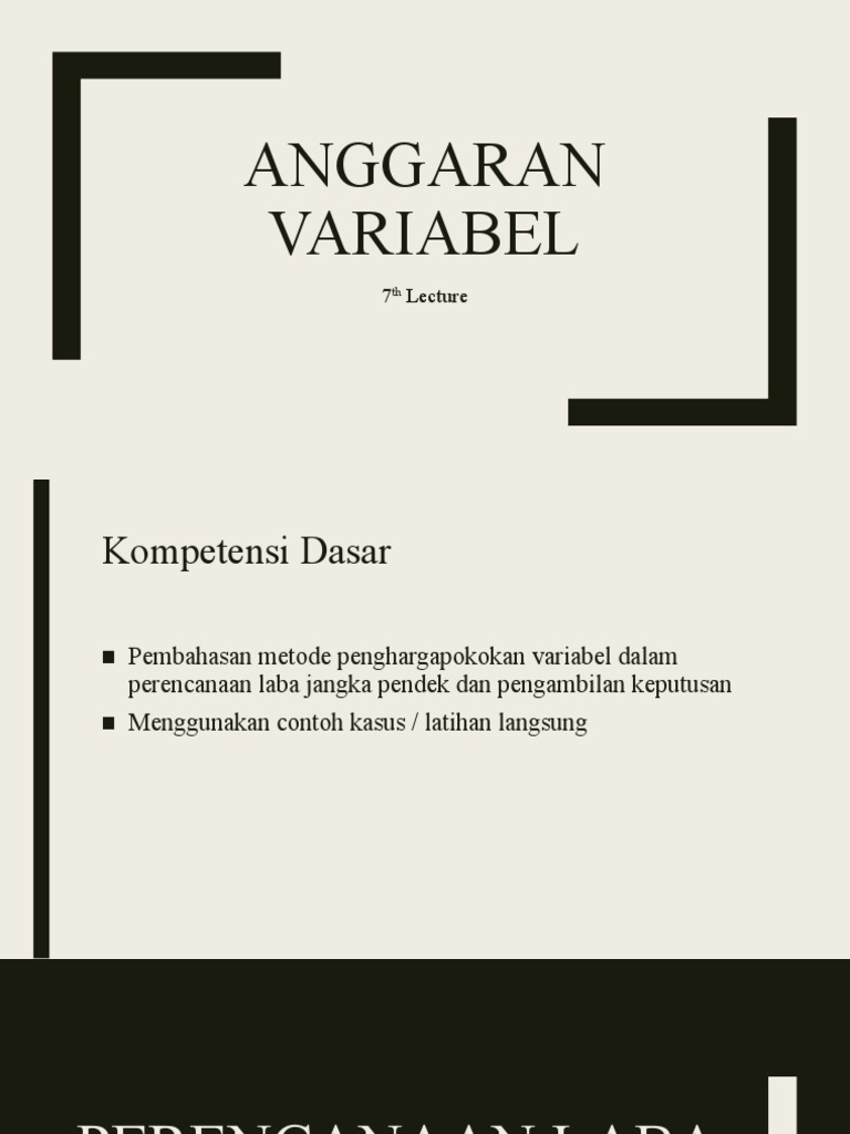 Anggaran Variabel | PDF | Teknologi & Rekayasa