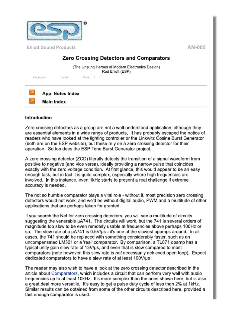 Zero Crossing Detectors | PDF