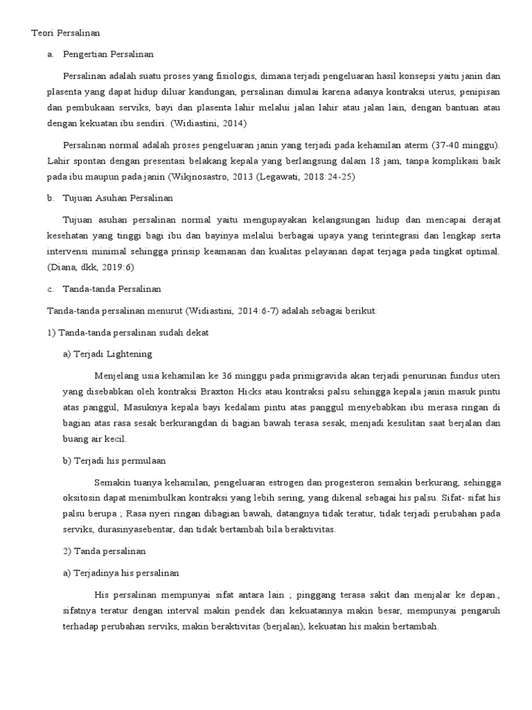 Manajemen Nyeri Persalinan Kala I-IV | PDF