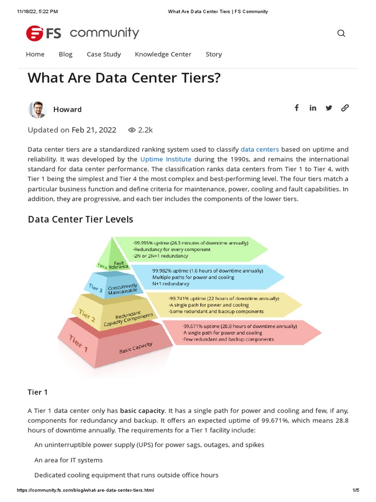 Understanding Data Center Tier Standards | PDF | Data Center | Network ...