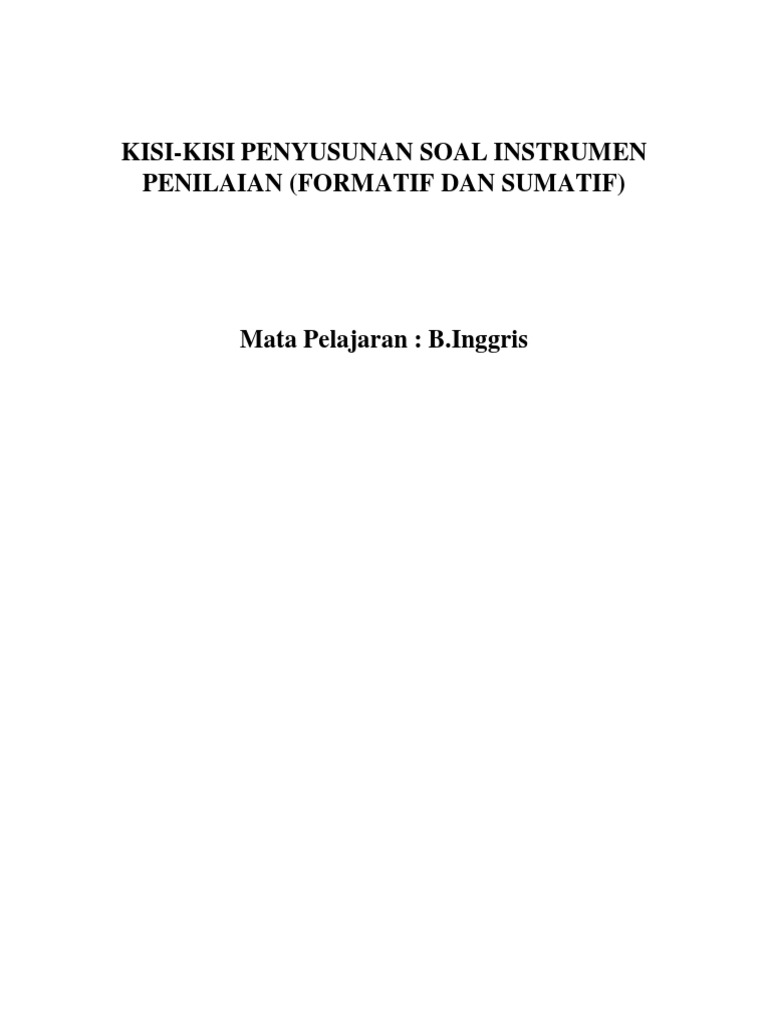 Kisi Kisi Soal | PDF | Seni & Disiplin Bahasa