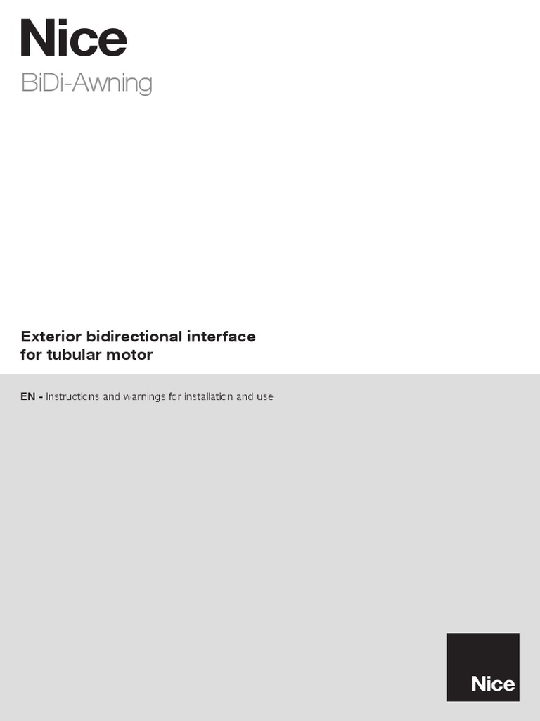 Bidi-Awning: Exterior Bidirectional Interface For Tubular Motor ...