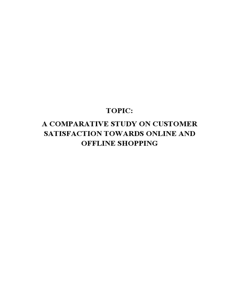 Offline Vs Online Shopping Pdf Online Shopping Retail