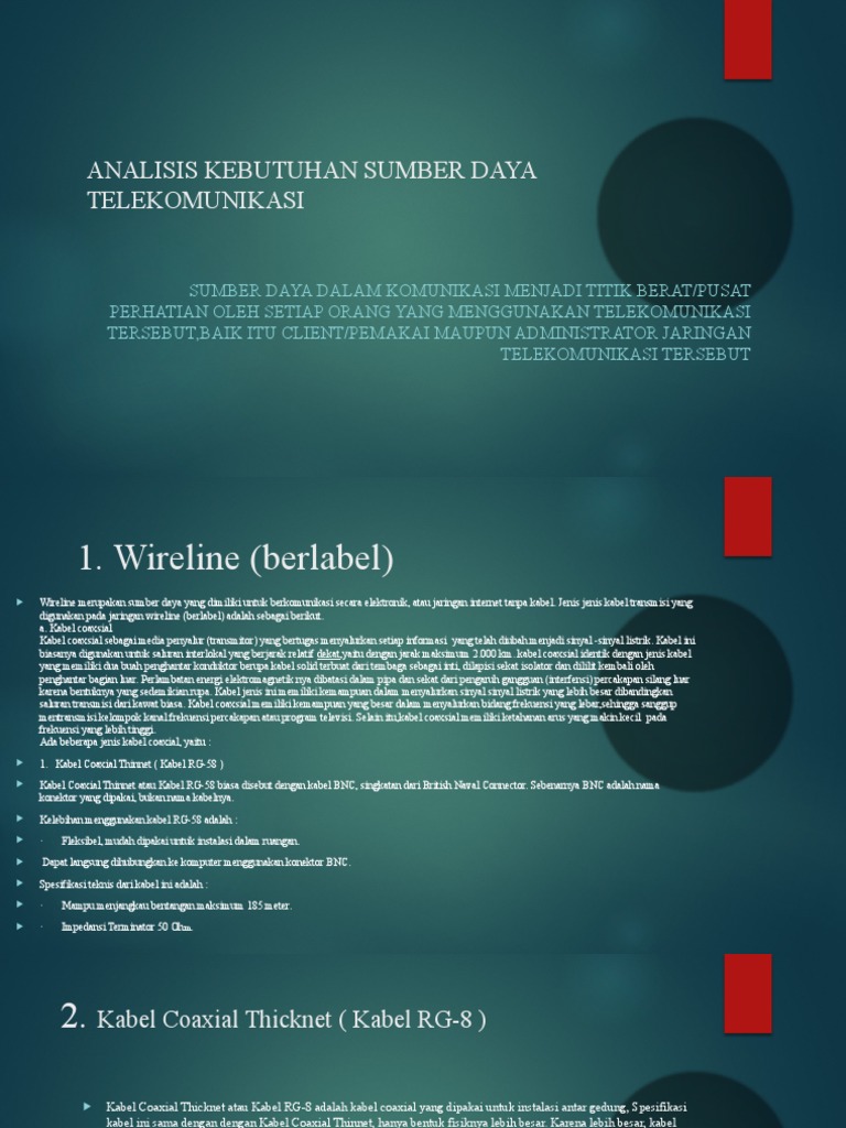Analisis Kebutuhan Sumber Daya Telekomunikasi | PDF