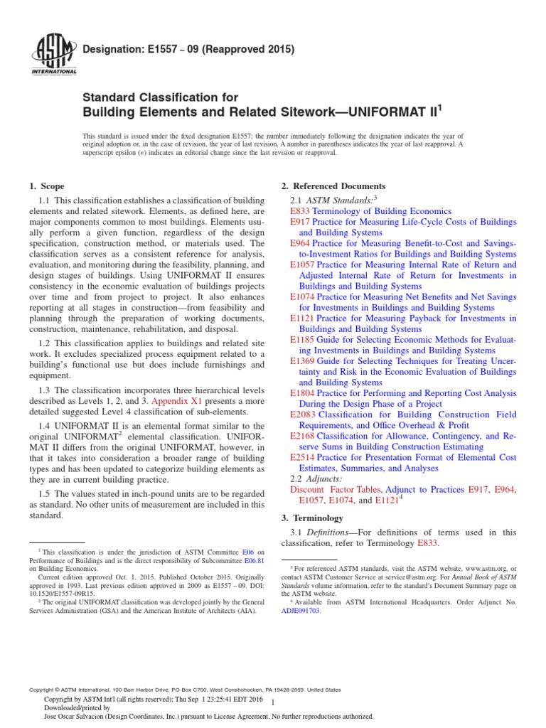 Uniformat Ii - 2015 | PDF | Air Conditioning | Building