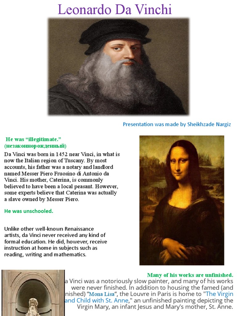 Leonardo Da Vinci: Unfinished Works & Life Facts | PDF