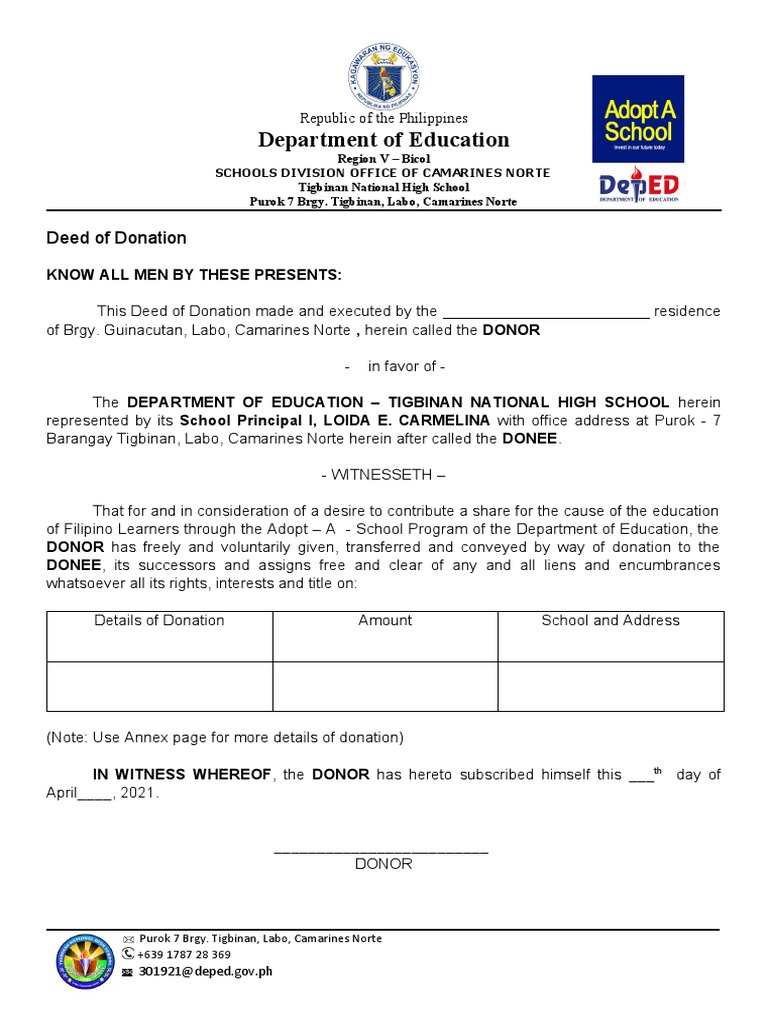 Deed-Of-Donation Acceptance Acknowledgement | PDF | Philippines | Real Property Law