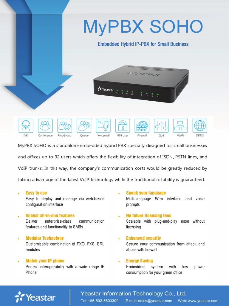 MyPBX SOHO Datasheet en | Download Free PDF | Session Initiation Protocol | Voice Over Ip