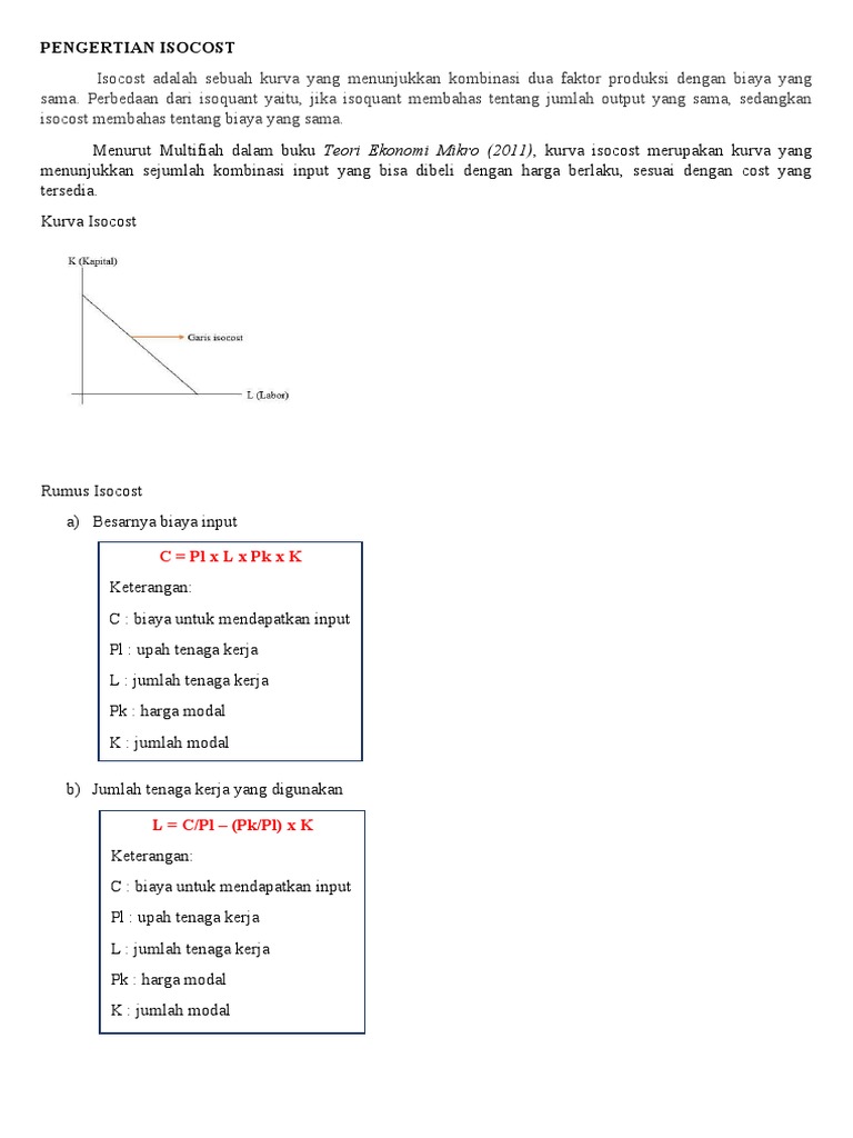 Pengertian Isocost | PDF