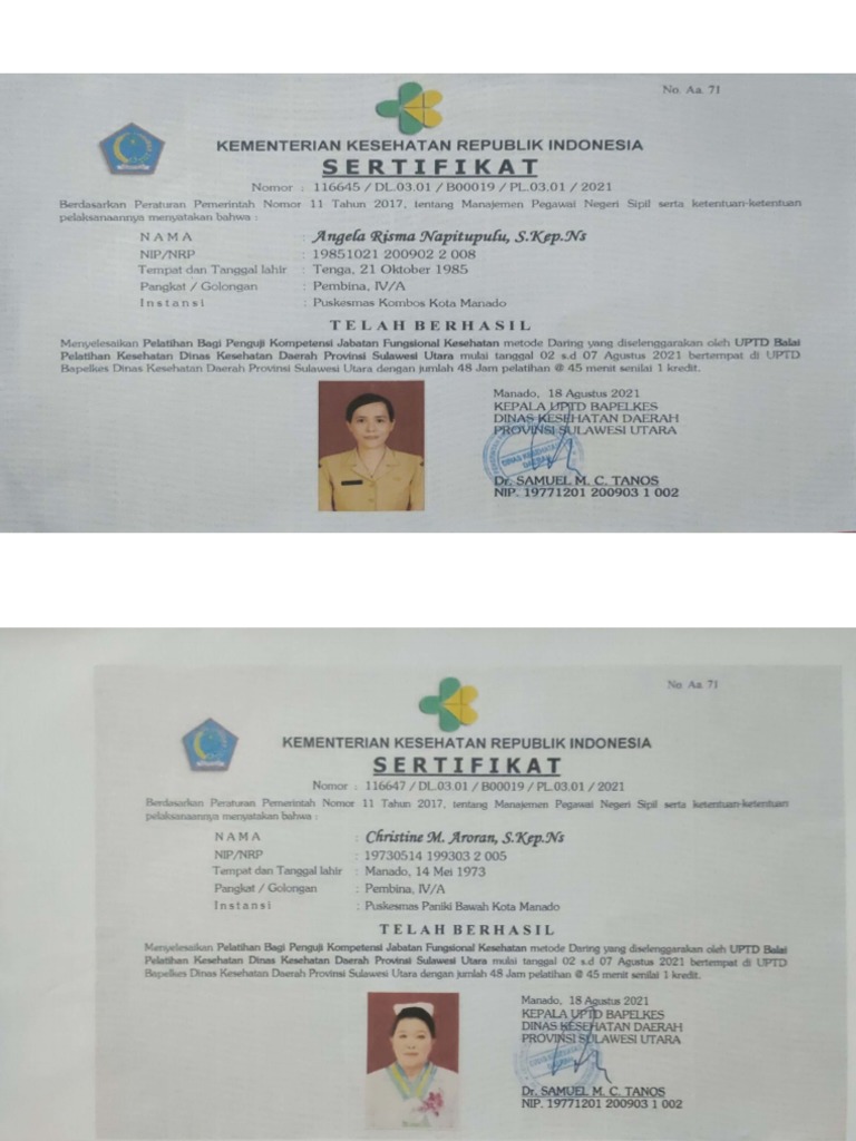 Sertifikat Penguji | PDF