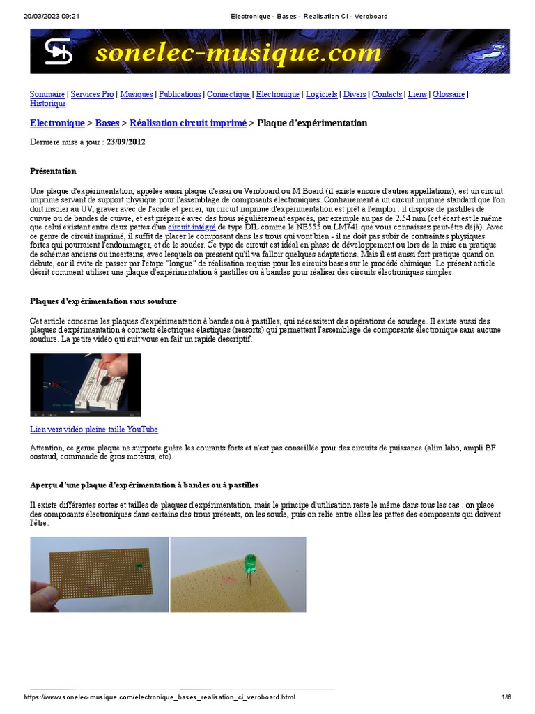 Electronique - Bases - Realisation CI - Veroboard | PDF | Circuit imprimé | Soudage