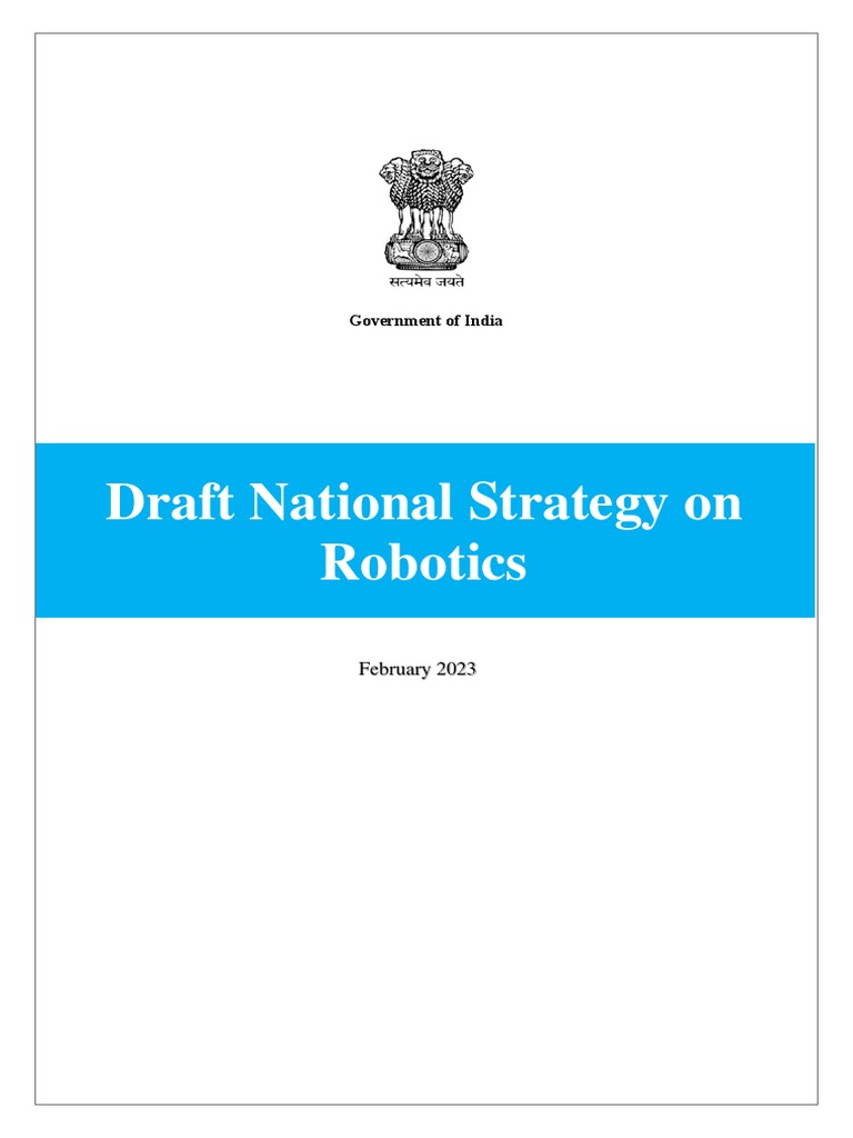 Draft of National Strategy On Robotics - Final PDF | PDF | Warehouse | Robotics