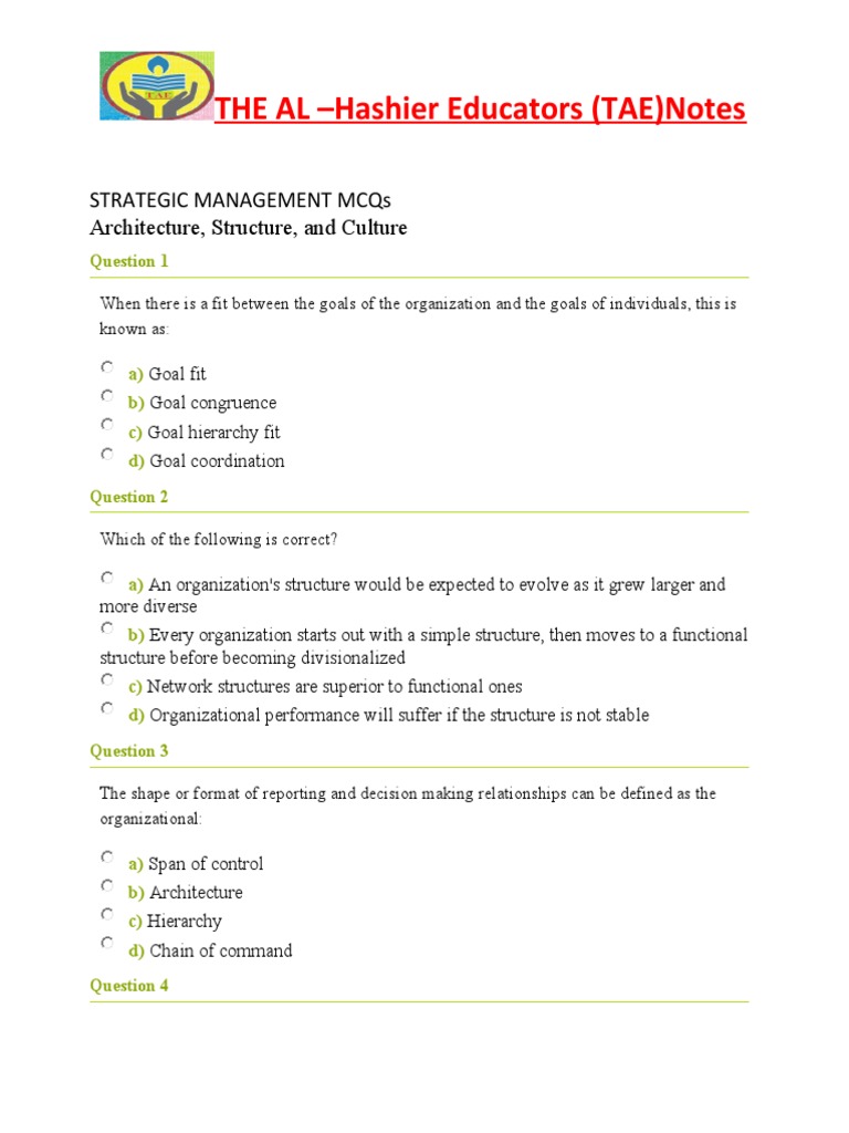 SM Mcqs OU 2 | Download Free PDF | Strategic Management | Economies