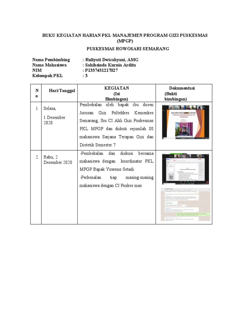 027 - Sahihsinda K.A - Logbook Kegiatan PKL MPGP | PDF