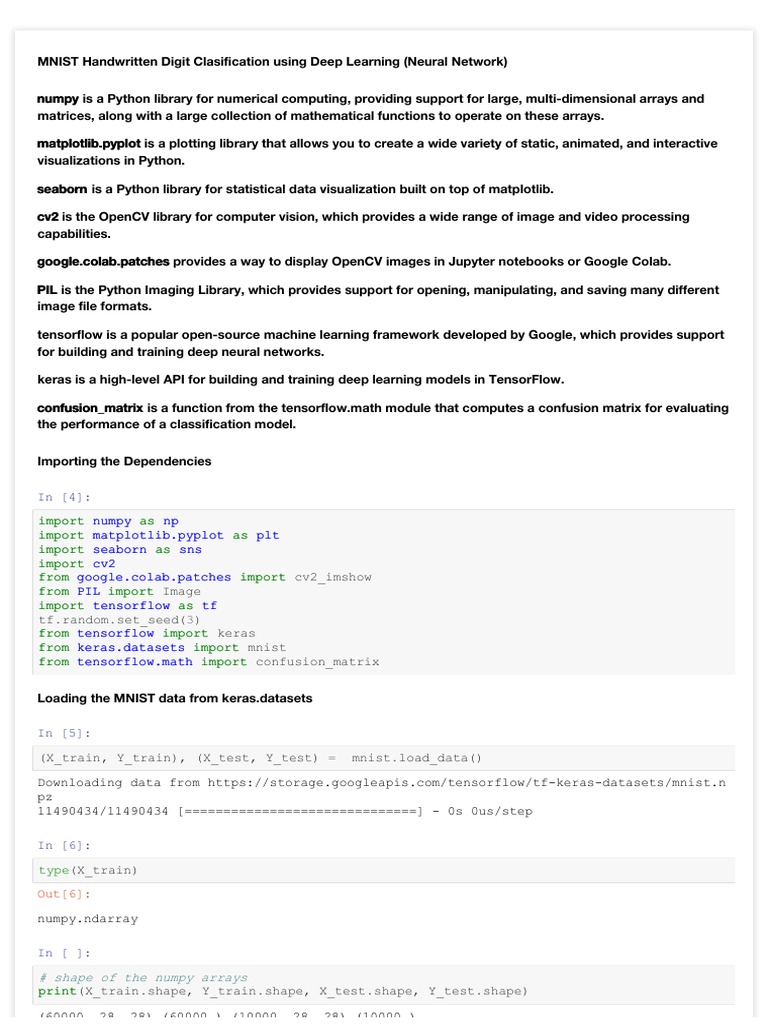 MNIST Digit Classification Using NN | PDF | Machine Learning | Learning