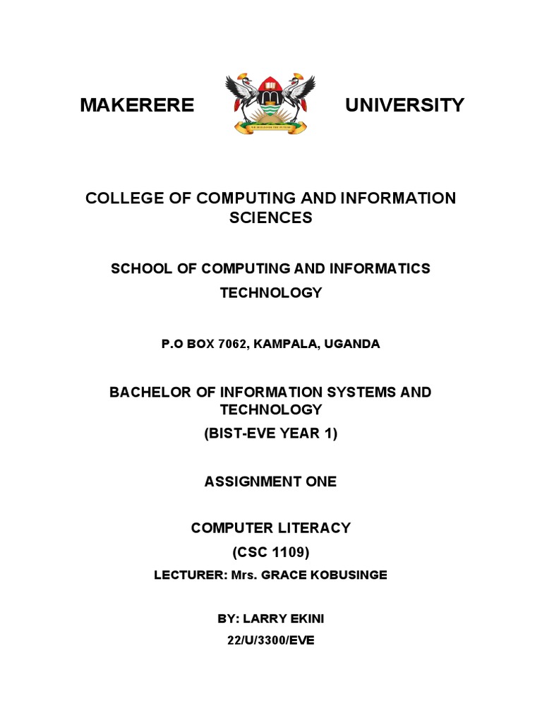 Computer Literracy-Assignment-1 | PDF | Computer Data Storage | Read Only Memory