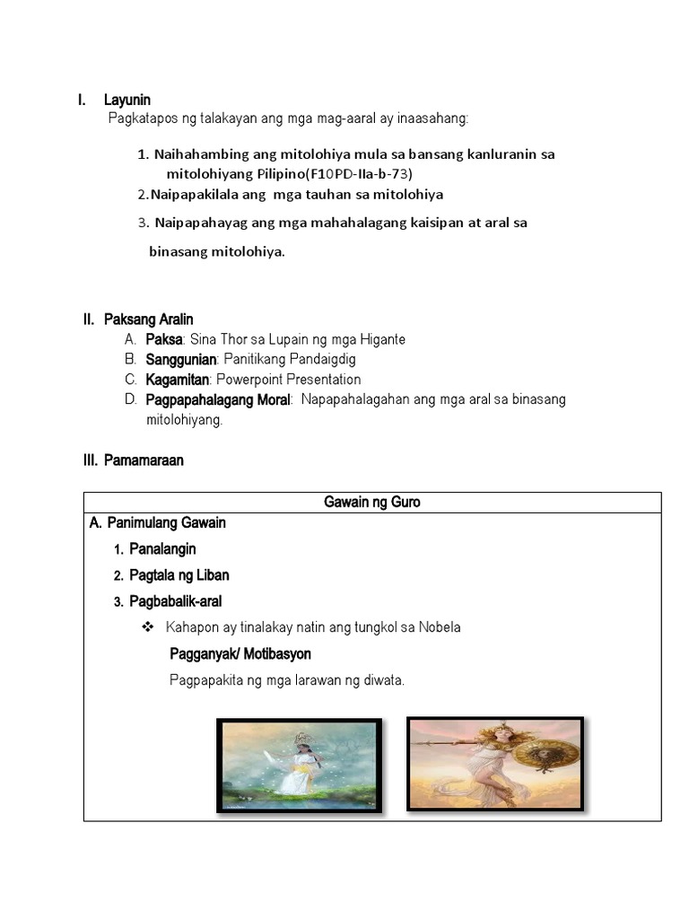 Fil 10 Lesson Plan | PDF