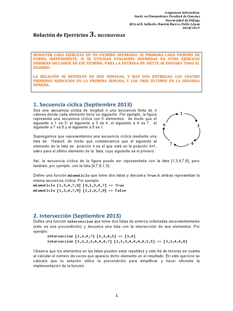 Ejercicios de Recursividad en Haskell | PDF | Matemática Elemental | Conceptos matemáticos