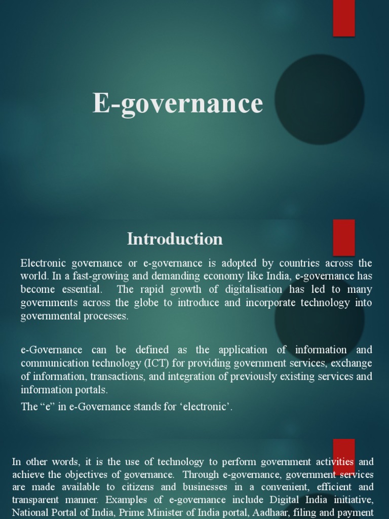 E Governance | PDF | Computing | Government