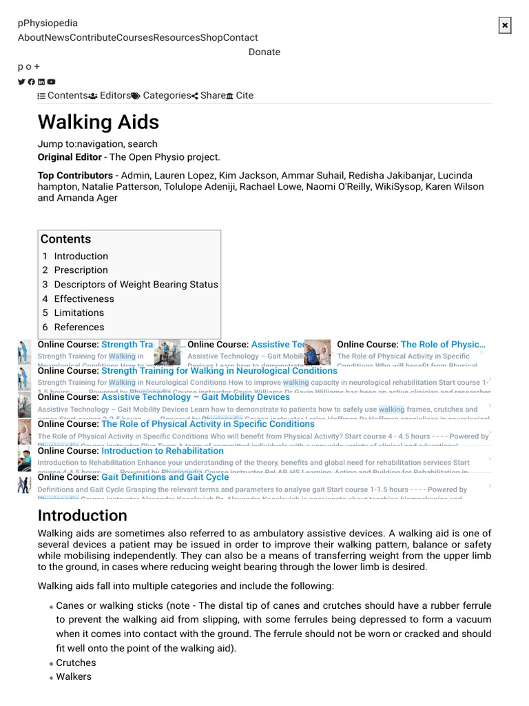 Walking Aids - Physiopedia | PDF | Physical Therapy | Amputation