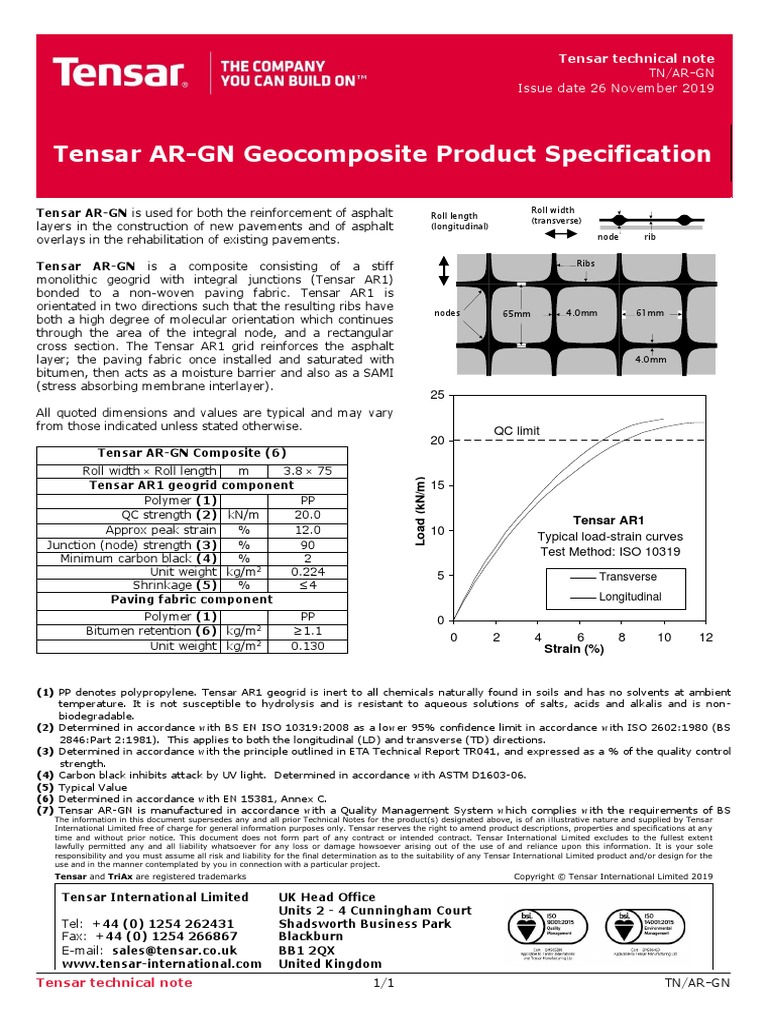 JDP-Tensar-AR-GN-Geocomposite-Data Sheet | PDF | Asphalt | Road Surface