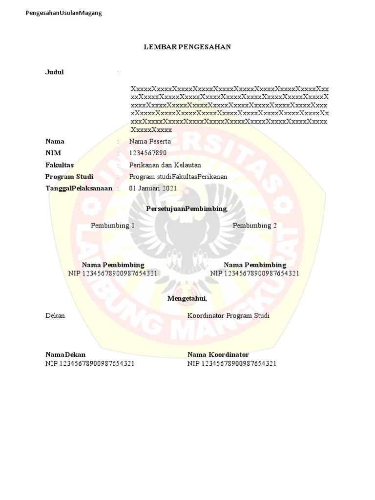 Lembar Pengesahan FPK | PDF