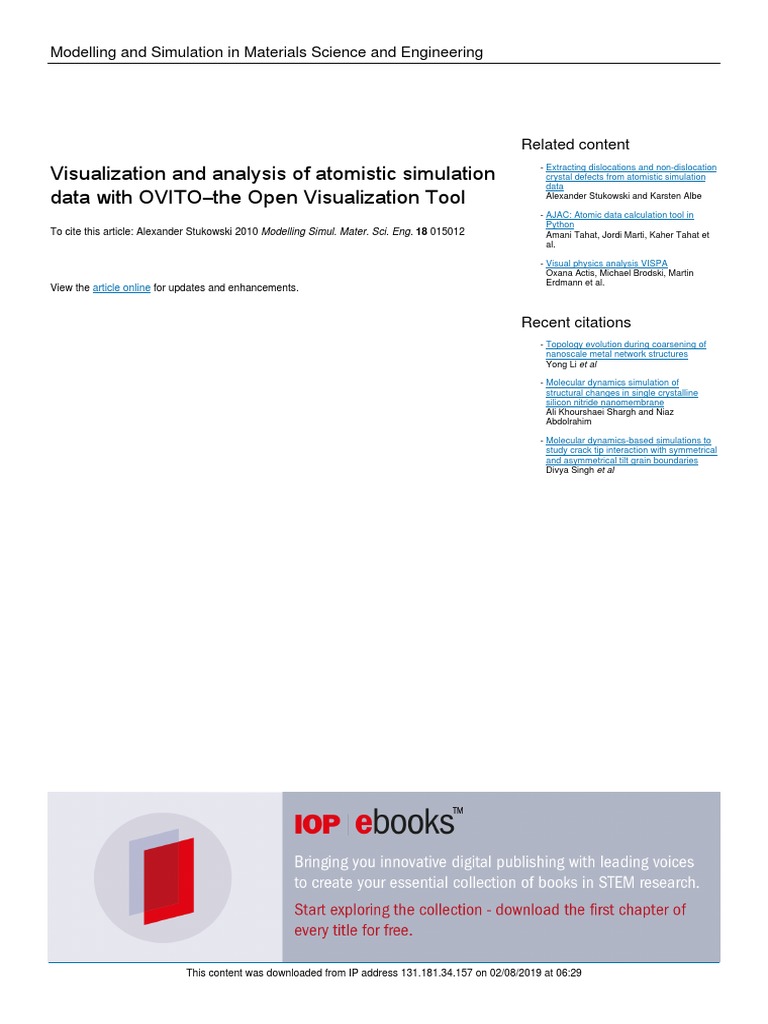 Ovito PDF | PDF | Visualization (Graphics) | Rendering (Computer Graphics)