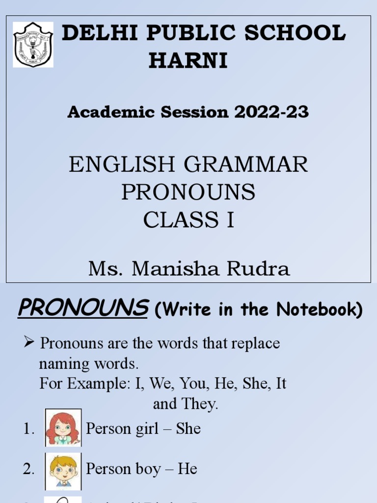 Class 1 Pronouns | PDF | Language Arts & Discipline