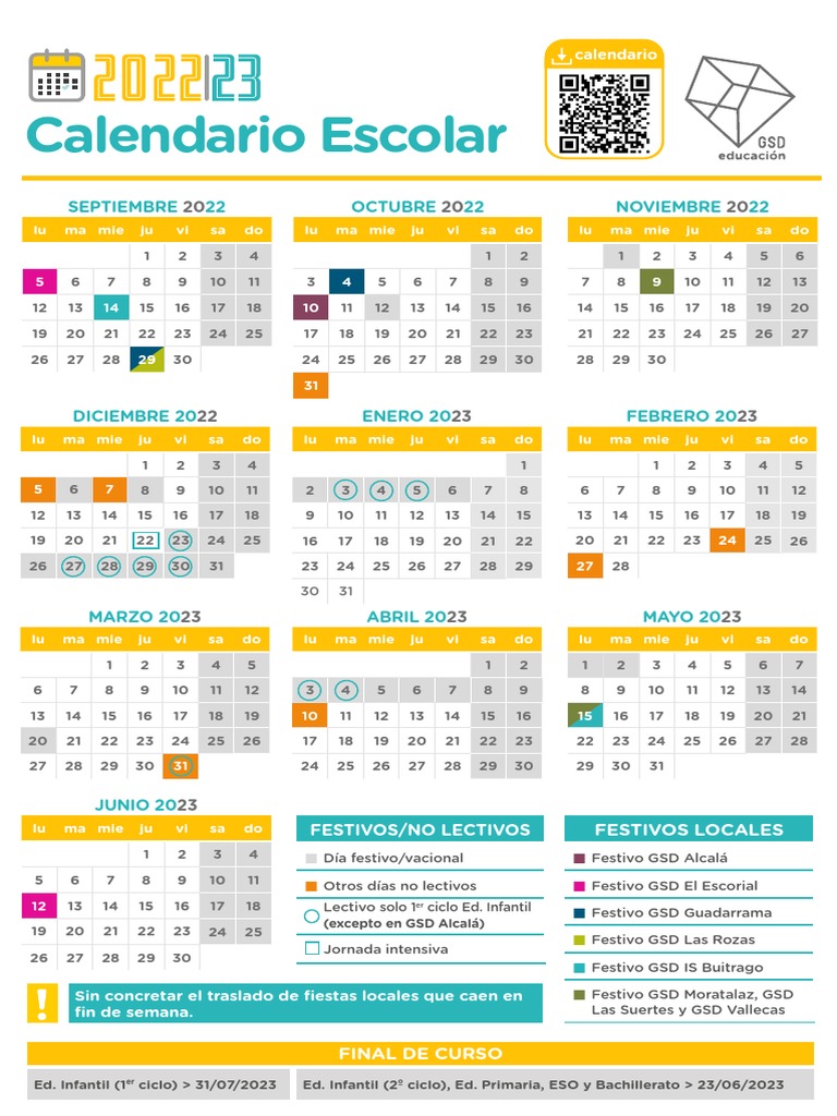 Calendario Escolar GSD 2025-2026 | PDF
