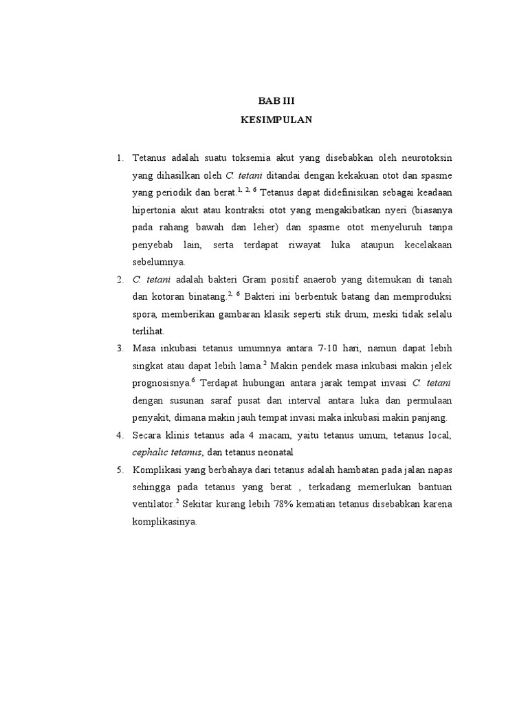 Bab 3 Tetanus | PDF | Kesehatan Holistik | Sains & Matematika