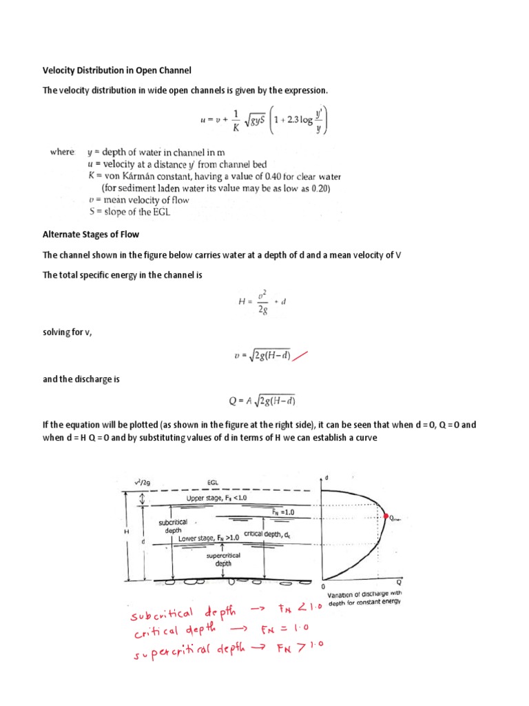 Velocity Distribution in Open Channels | PDF | Continuum Mechanics ...