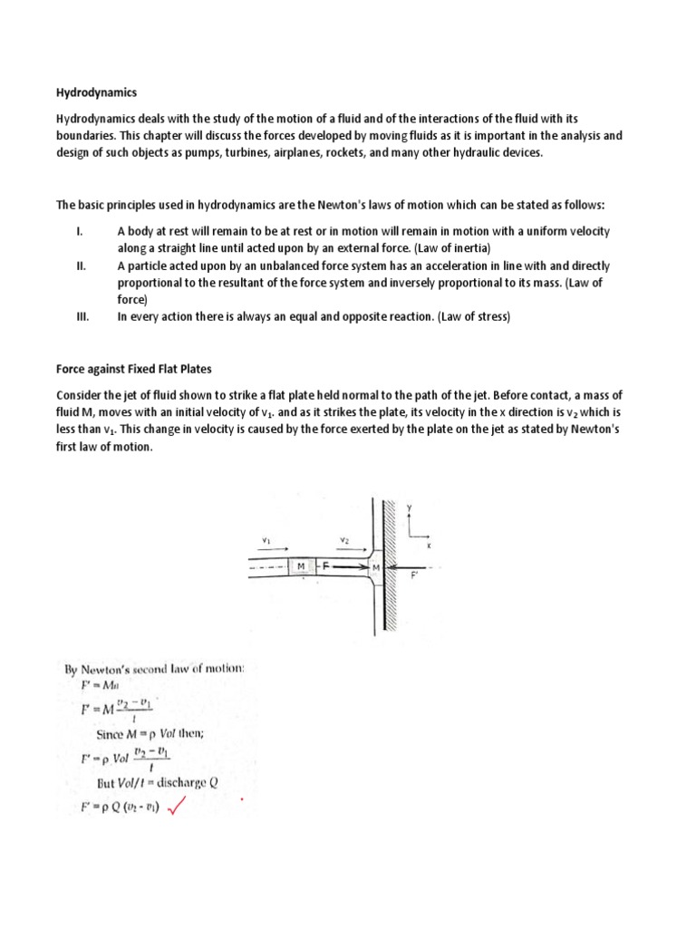 Lecture 10 - Hydrodynamics | PDF | Drag (Physics) | Force