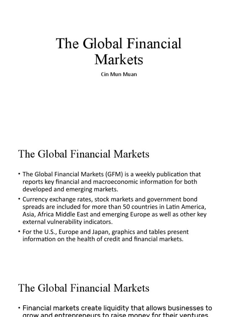 The Global Financial Markets | PDF | Financial Markets | Bonds (Finance)