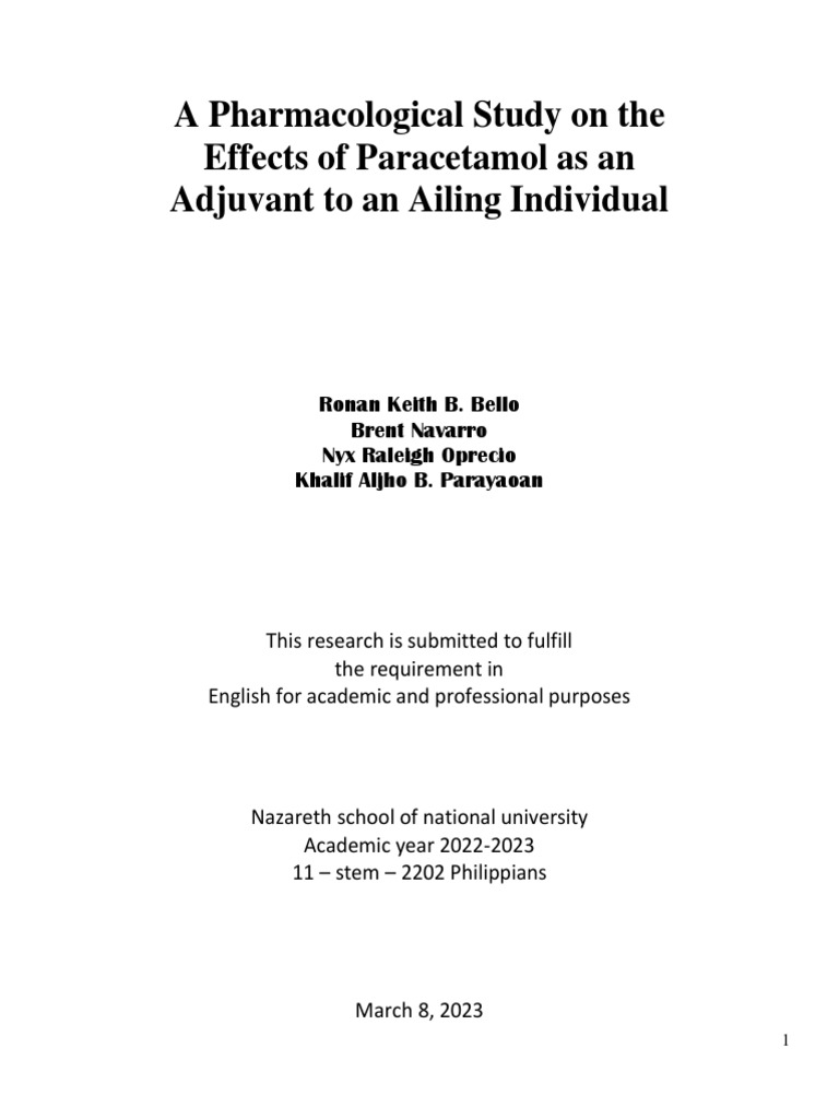 Research Final Output PDF | PDF | Aspirin | Methodology