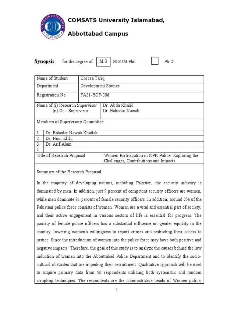 Synopsis Formate Blank New | PDF | Methodology | Qualitative Research