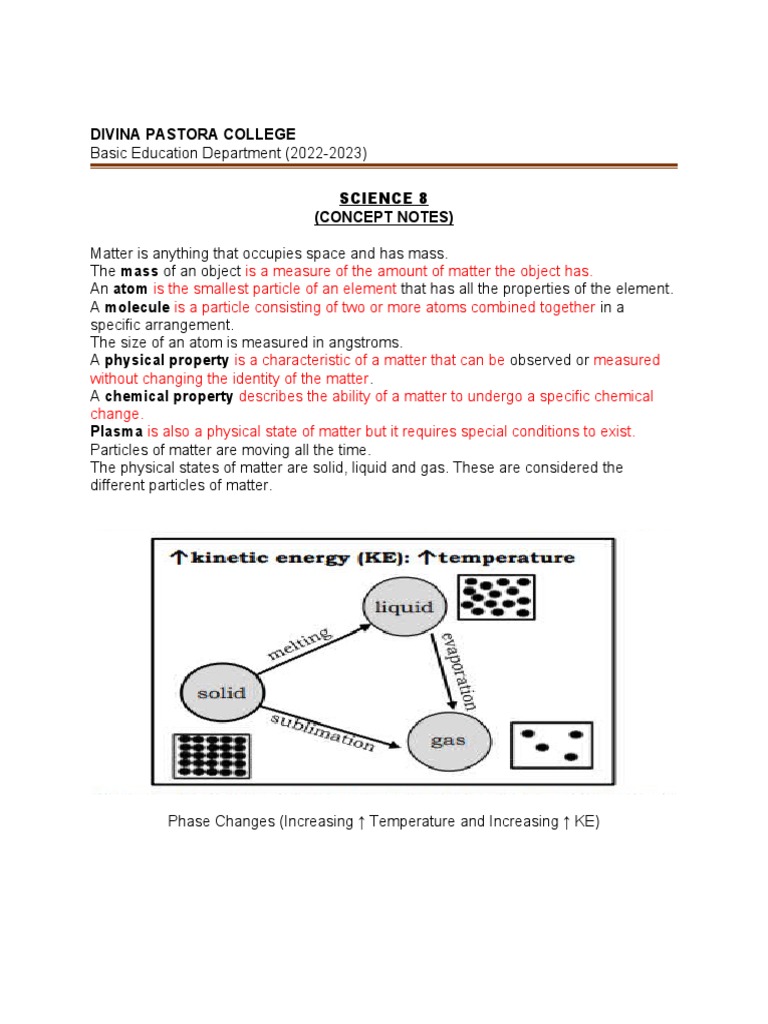 Science 8: Matter and Its Properties | PDF | Philosophy | Technology ...