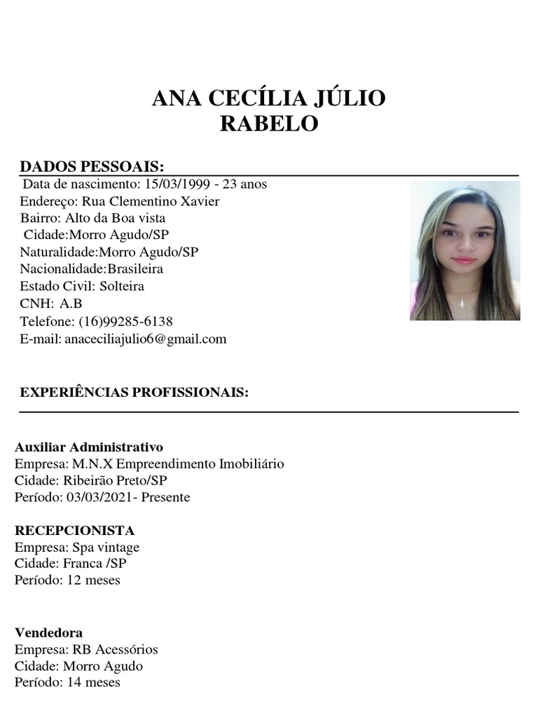 Curriculum Ana Cecilia | PDF