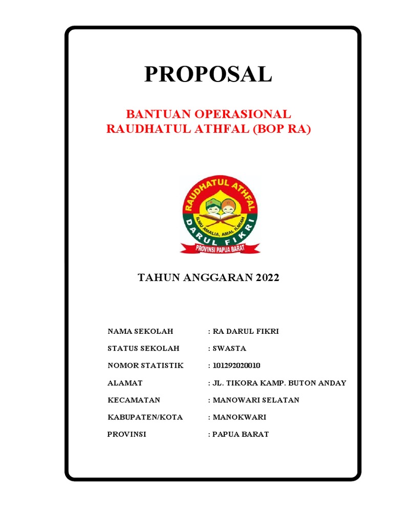 PROPOSAL BOP RA JILID Fix | PDF